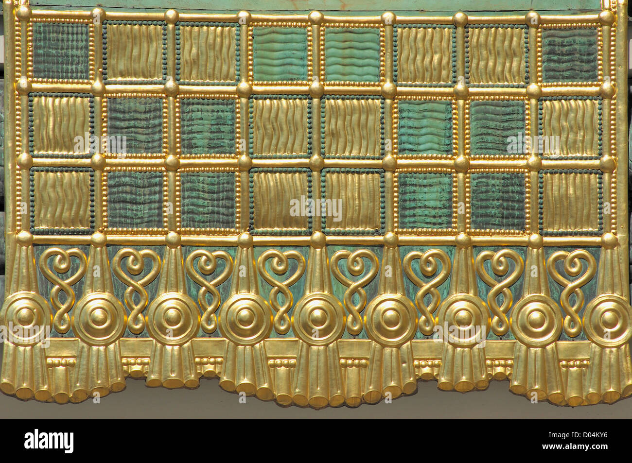 Gold plated Art Nouveau details of the Anker Clock Stock Photo - Alamy