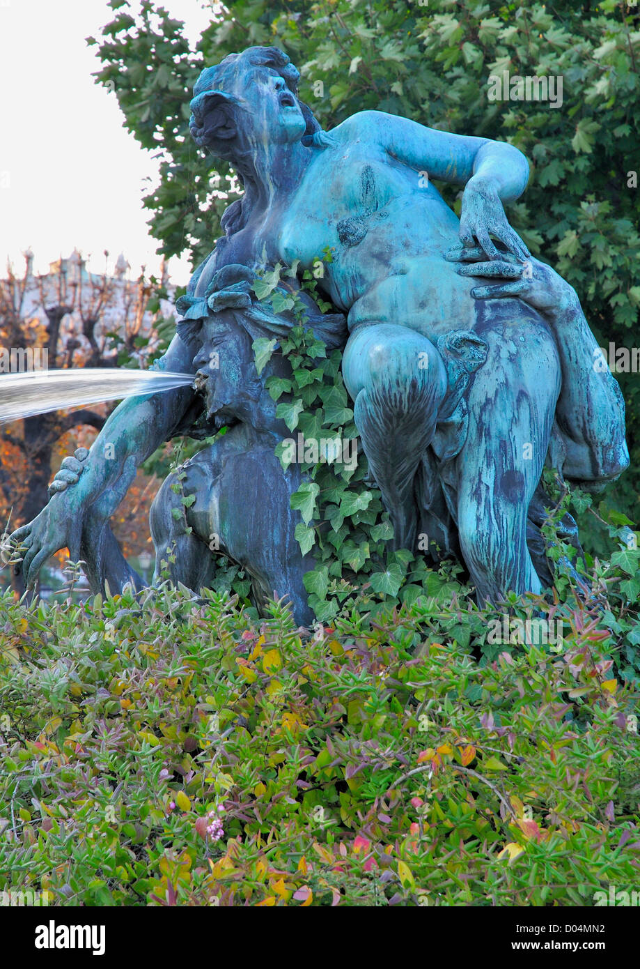 Triton and Nymph fountain in Vienna Volksgarten Stock Photo - Alamy