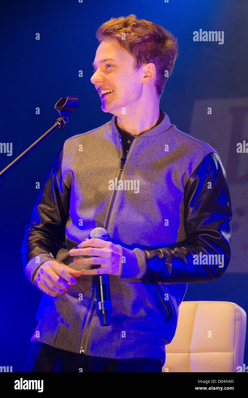 KENT, UNITED KINGDOM. 16 NOVEMBER 2012. Conor Maynard performing before ...