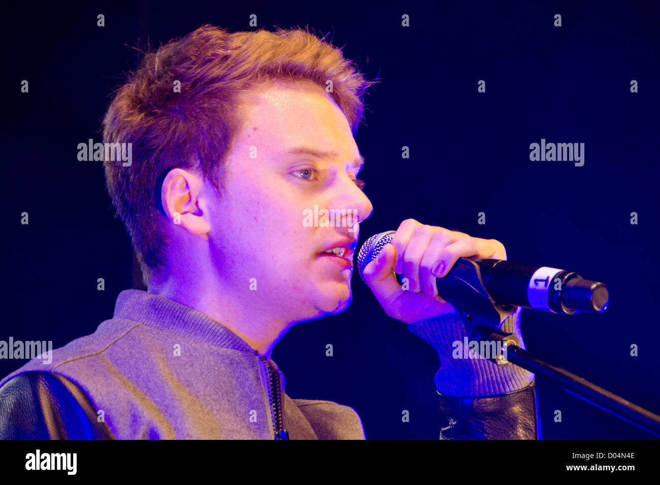 KENT, UNITED KINGDOM. 16 NOVEMBER 2012. Conor Maynard performing before ...