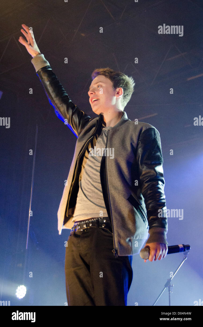 KENT, UNITED KINGDOM. 16 NOVEMBER 2012. Conor Maynard performing before ...