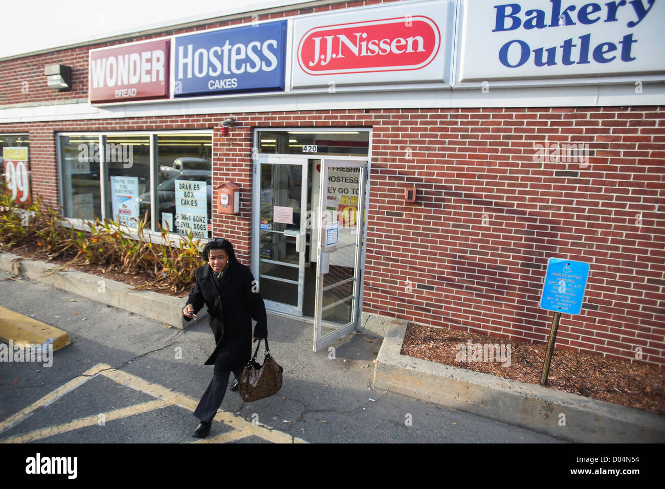 Nov. 16, 2012 - Malden, Massachusetts, U.S - A shopper exits the Wonder ...