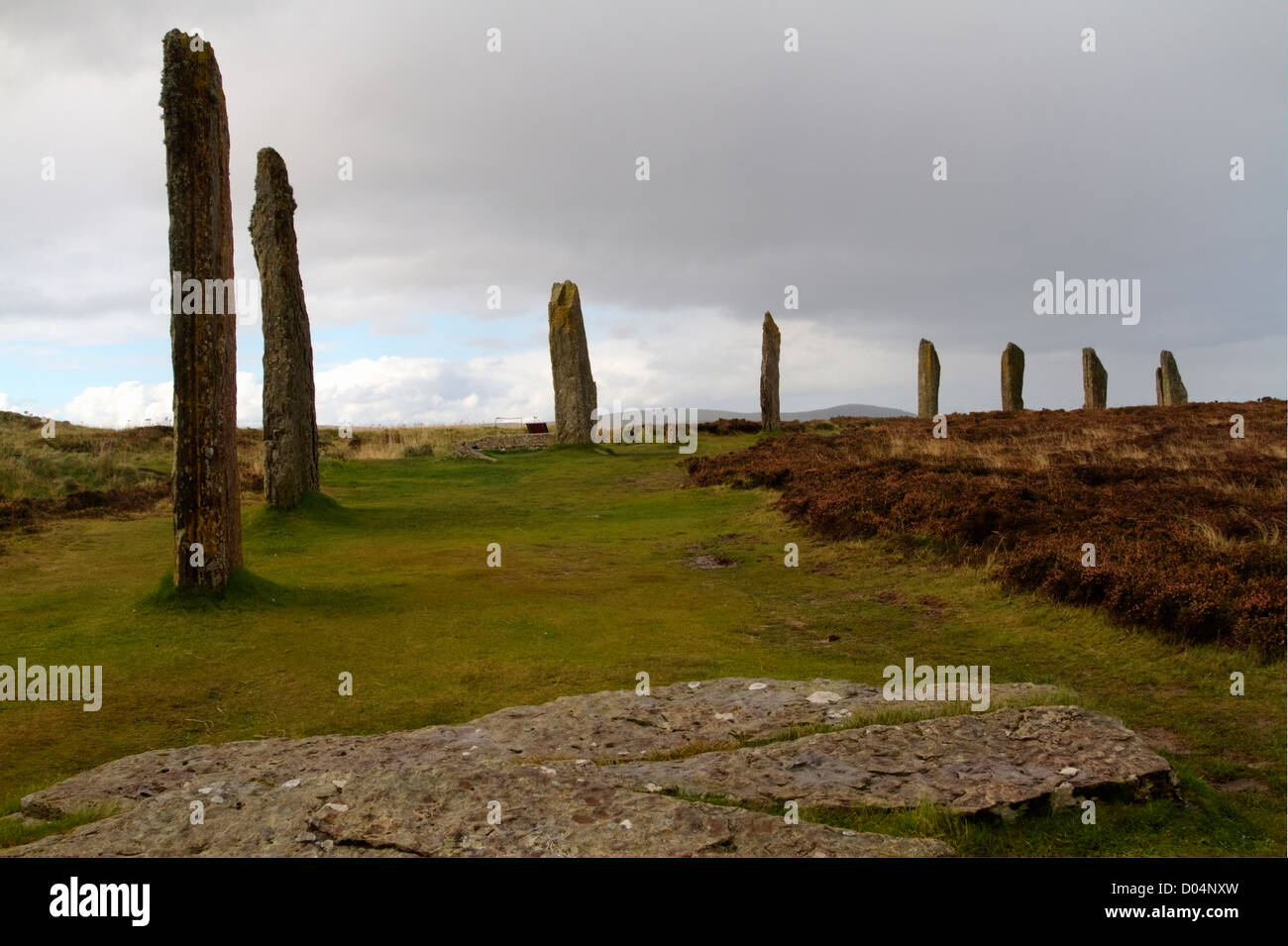 Part of the neolithic stone circle of the Ring of Brodgar on the Island ...