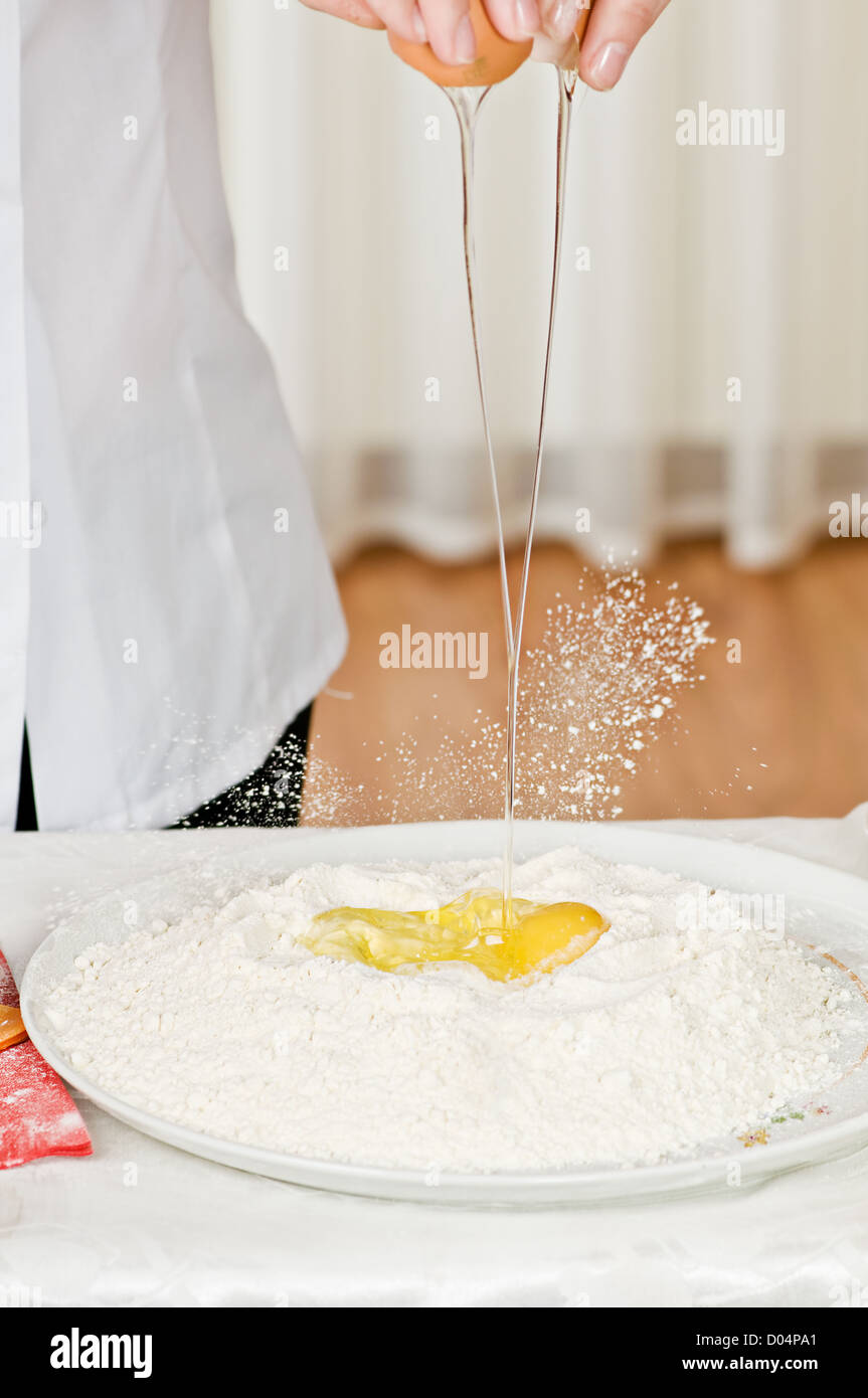 Preparation of food from eggs and other ingredients Stock Photo - Alamy