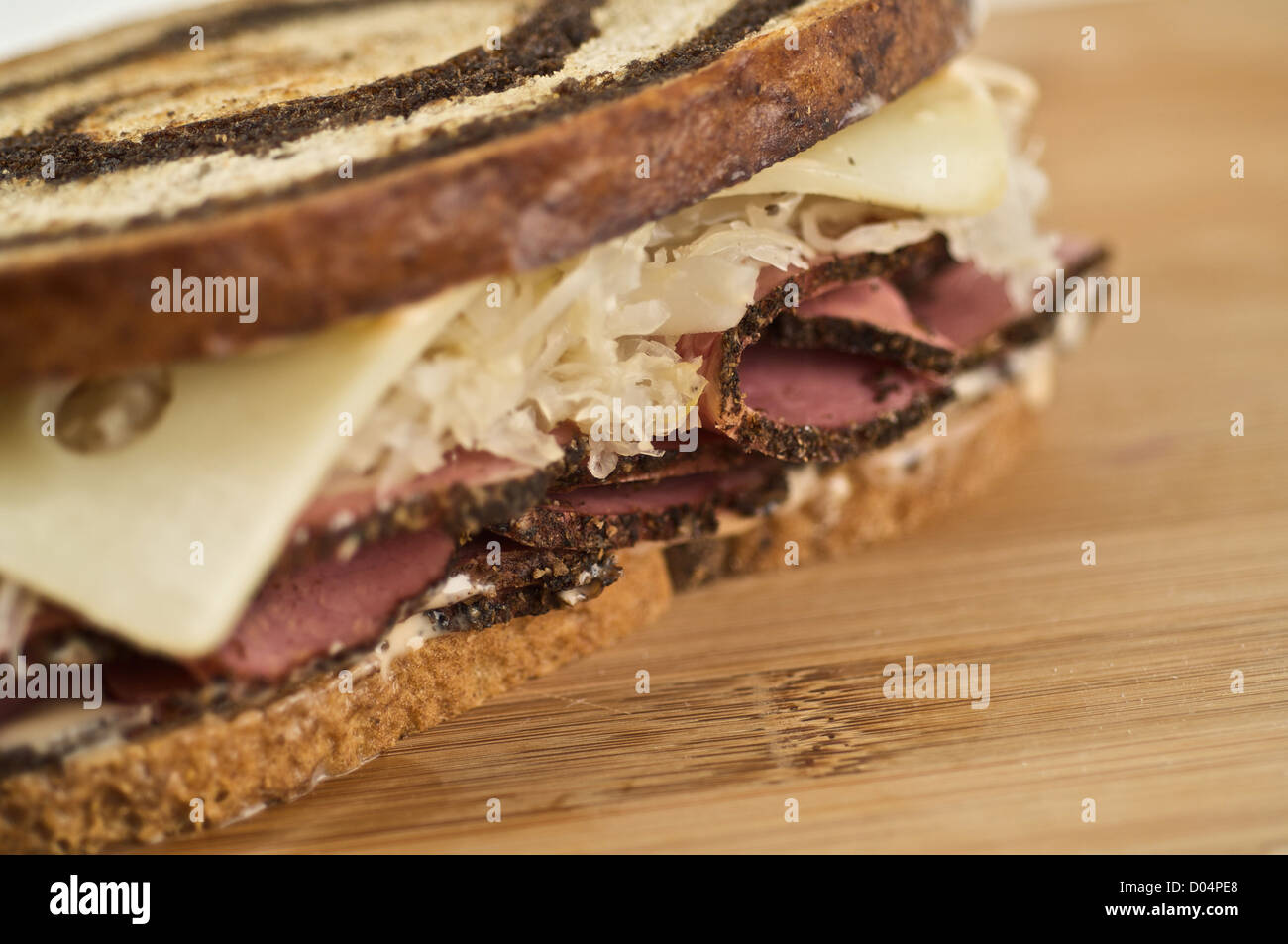 Roast beef sandwich on swirl rye bread Stock Photo - Alamy