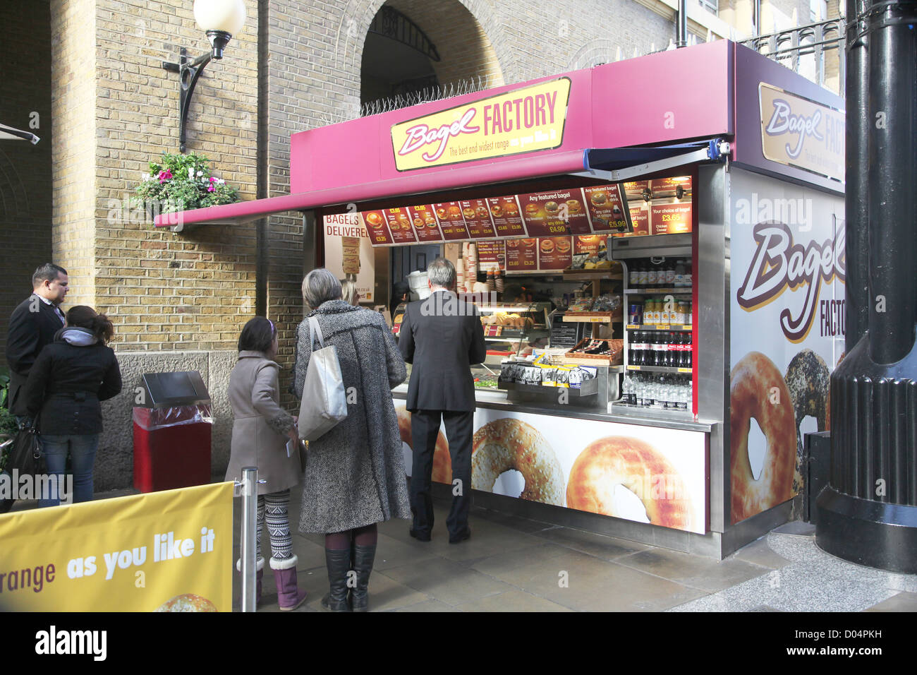 Bagel factory stall at Hayes galleria, London SE1, November 2012 Stock ...