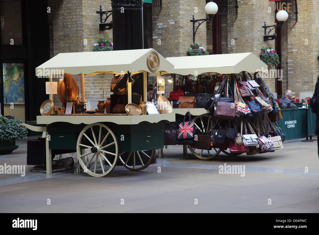 Market stall barrows in Hays Galleria near London Bridge, November 2012 ...