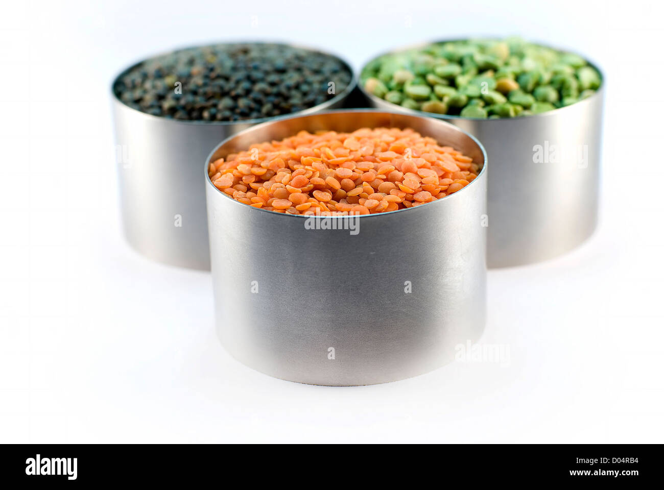 lentils in metal cups Stock Photo - Alamy