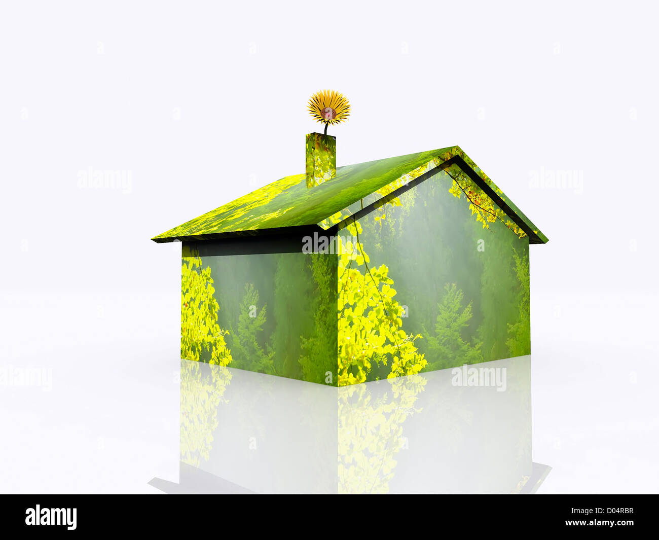 illustration of an ecological house Stock Photo - Alamy