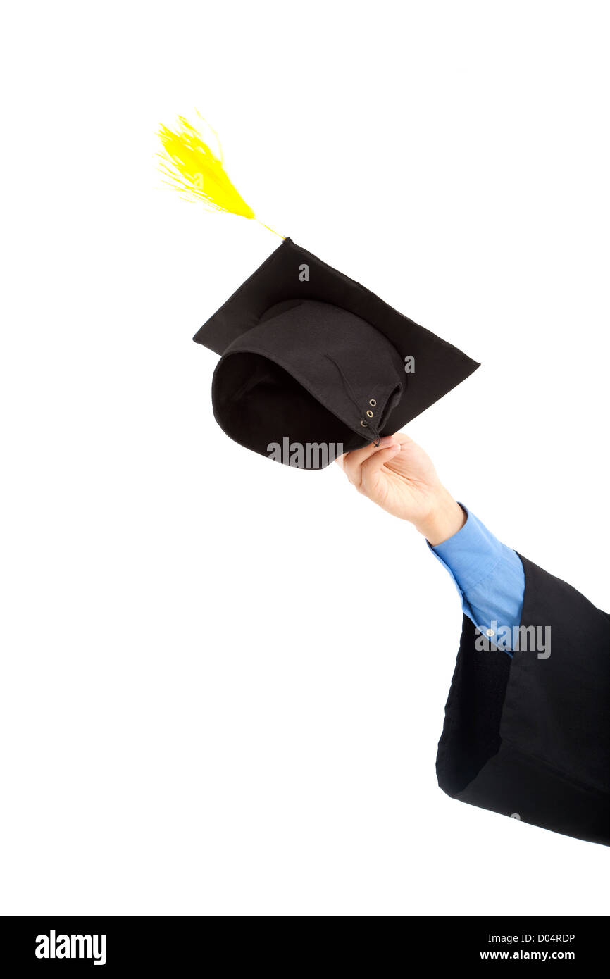 hand of graduating student with cap Stock Photo - Alamy