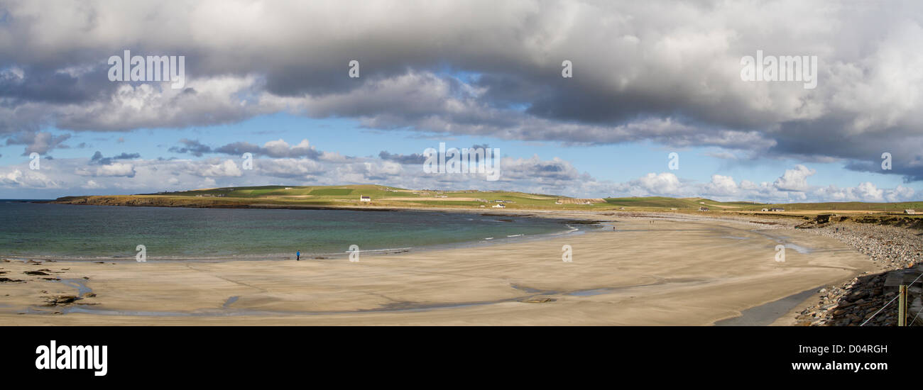 Panorama of Skaill Bay seen from the famous neolithic site of Skara ...