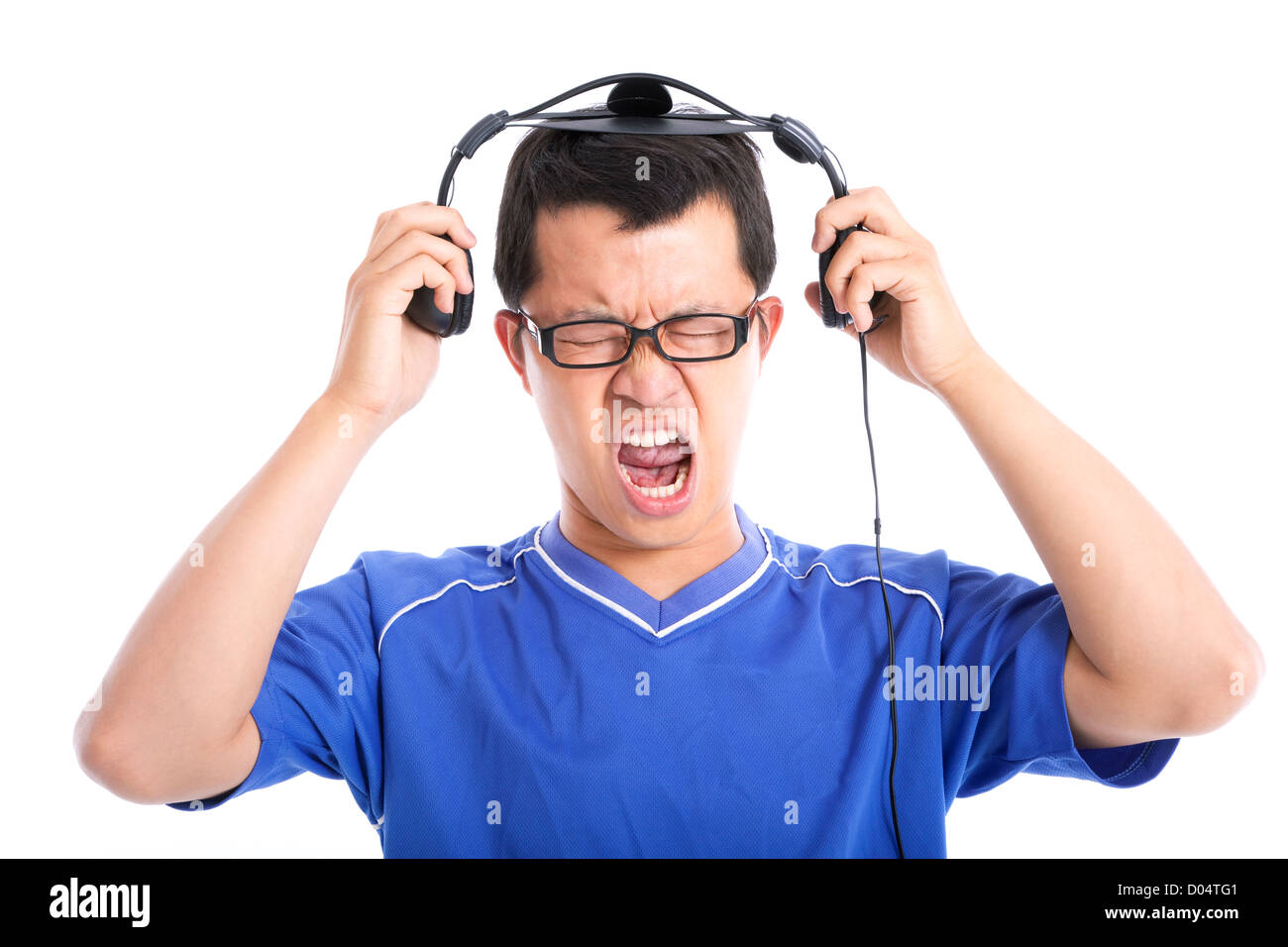 Young man expressing loud sound Stock Photo - Alamy
