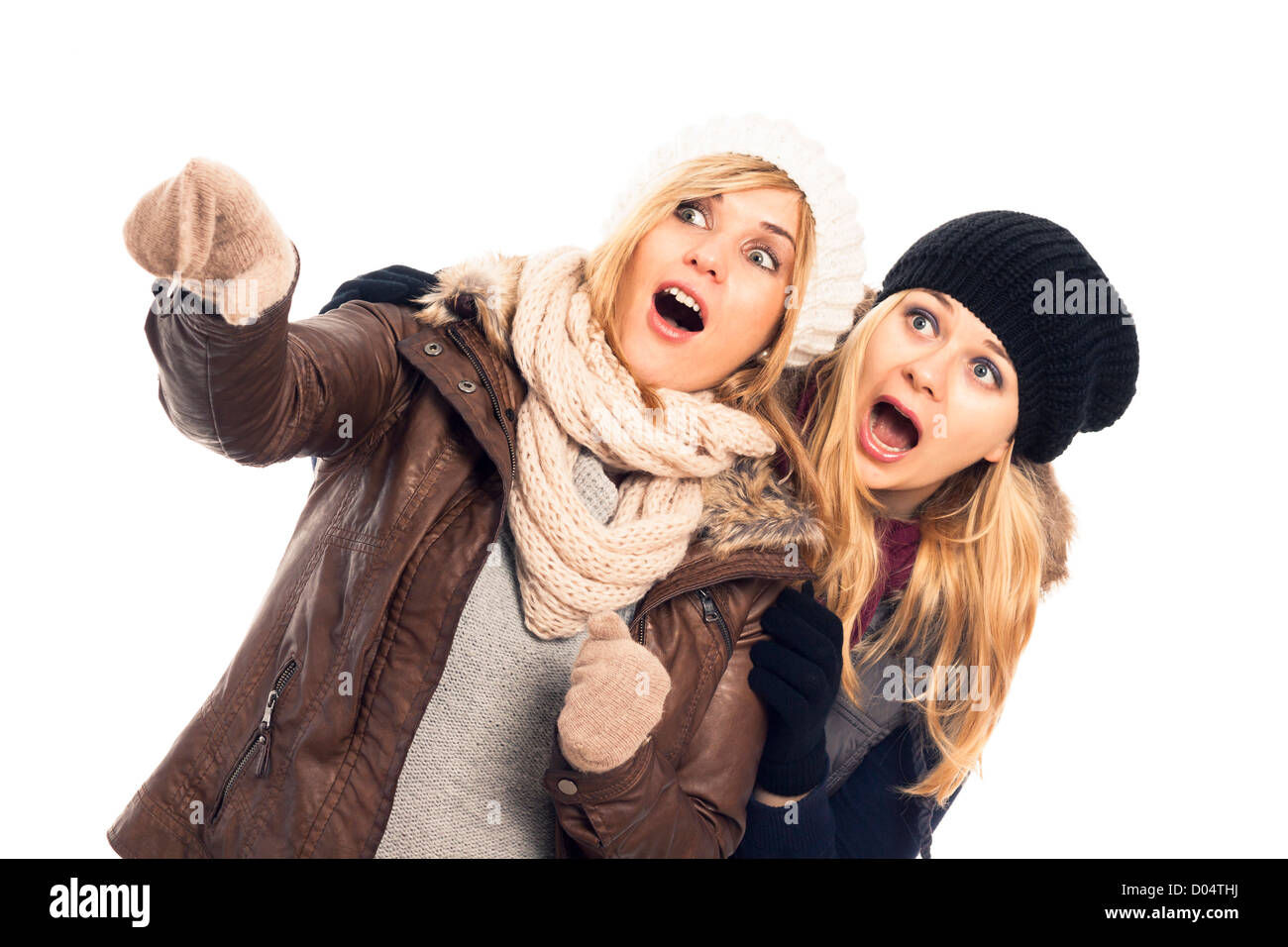 Two surprised shocked women isolated hi-res stock photography and ...