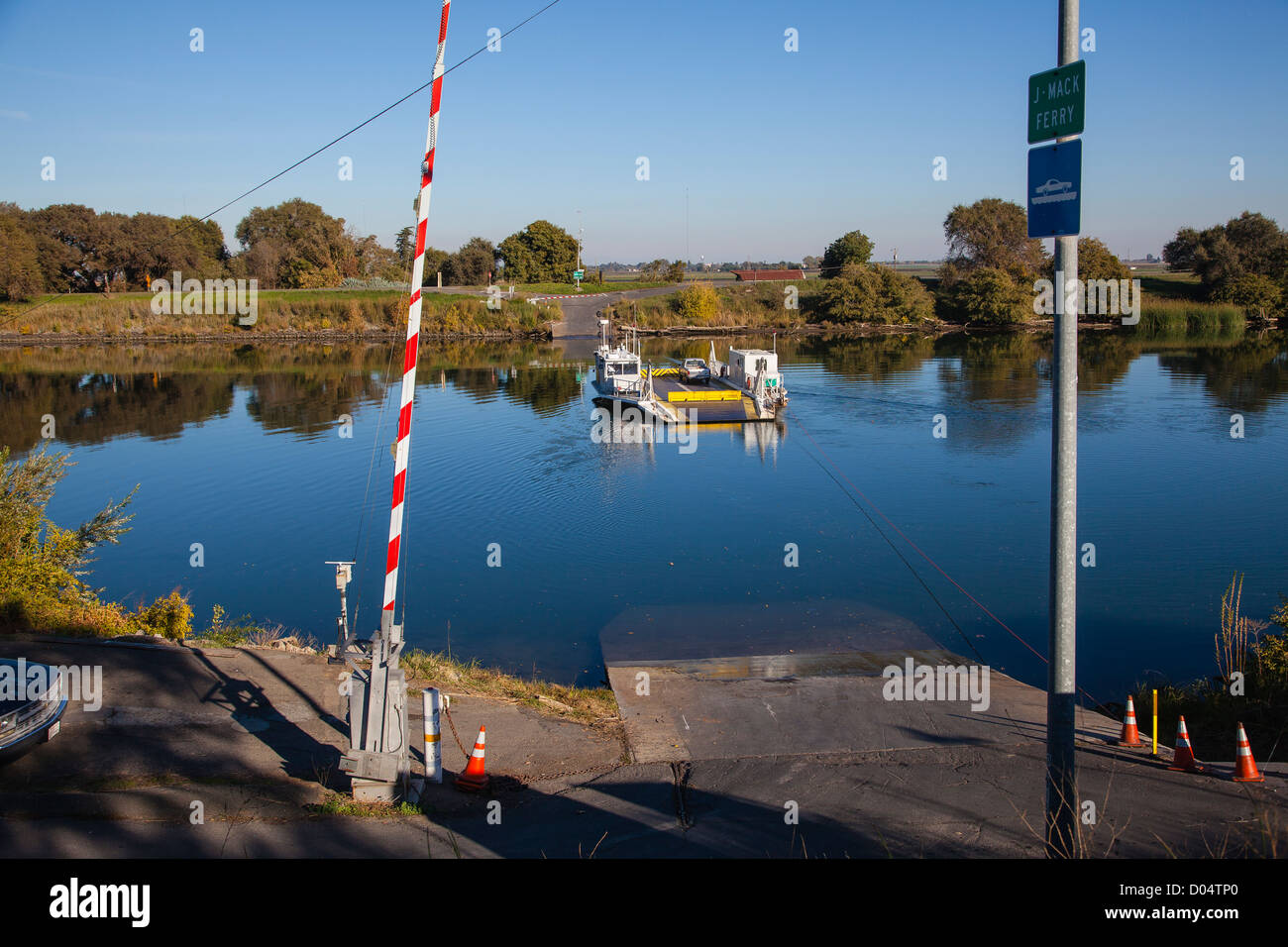 A diesel powered river ferry boat that crosses the Sacramento River ...