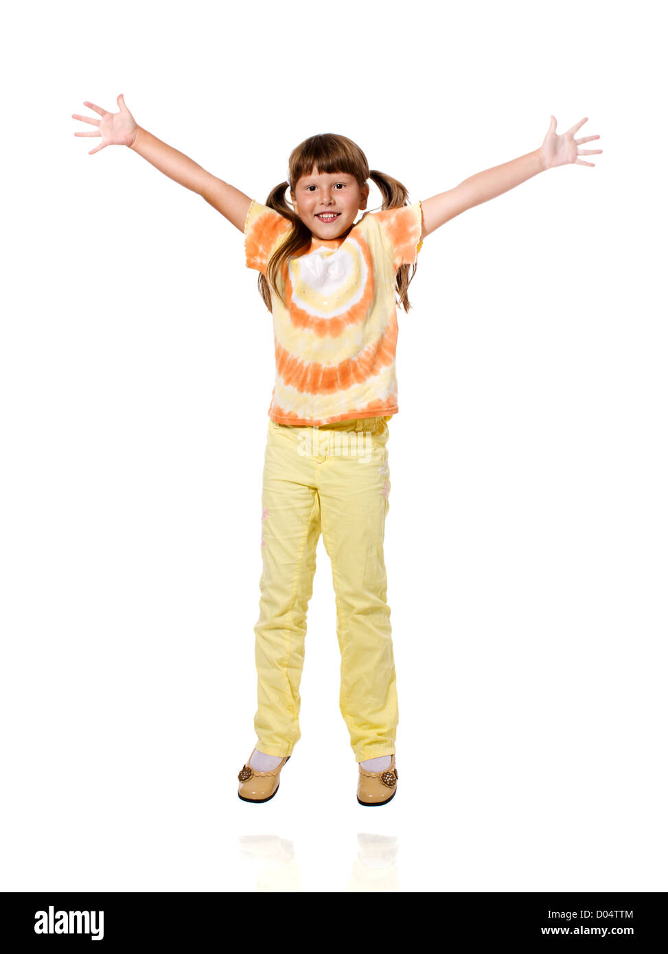 Happy excited Jumping girl isolated on white Stock Photo - Alamy