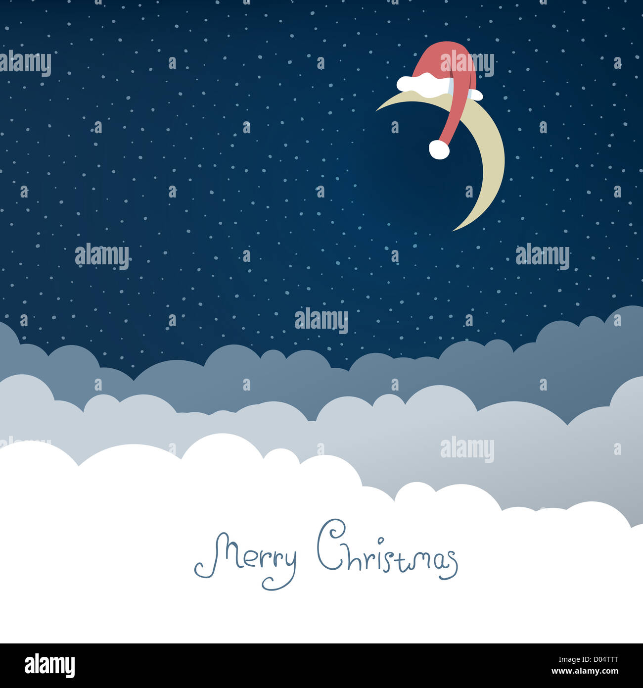 Greeting card with christmas moon Stock Photo - Alamy