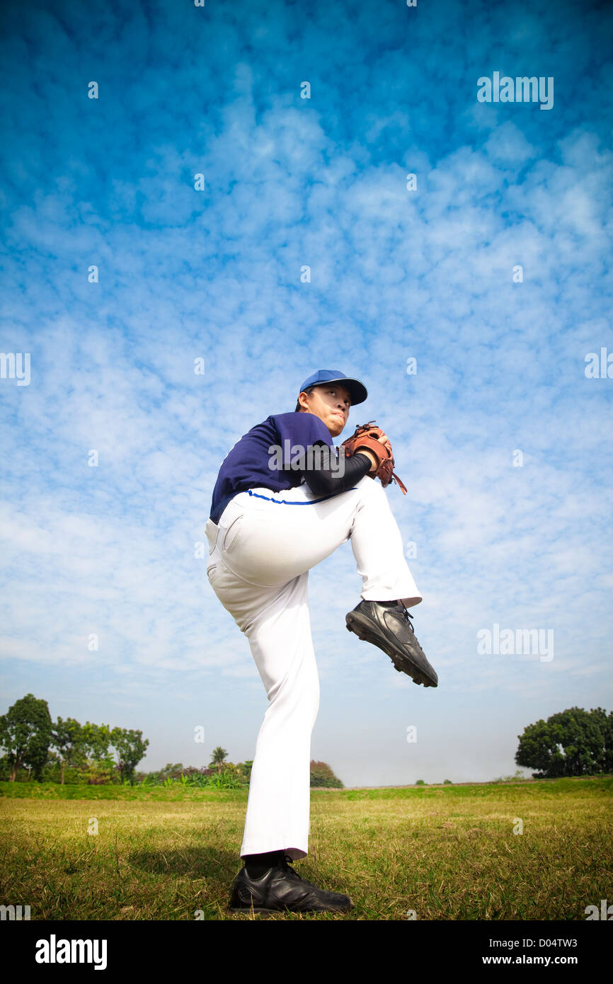 baseball pitcher ready for throwing the ball Stock Photo - Alamy