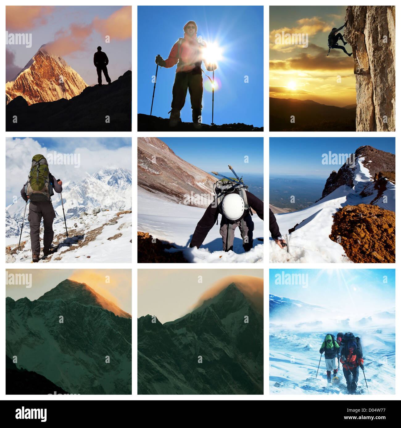 Extreme climbing collage Stock Photo - Alamy