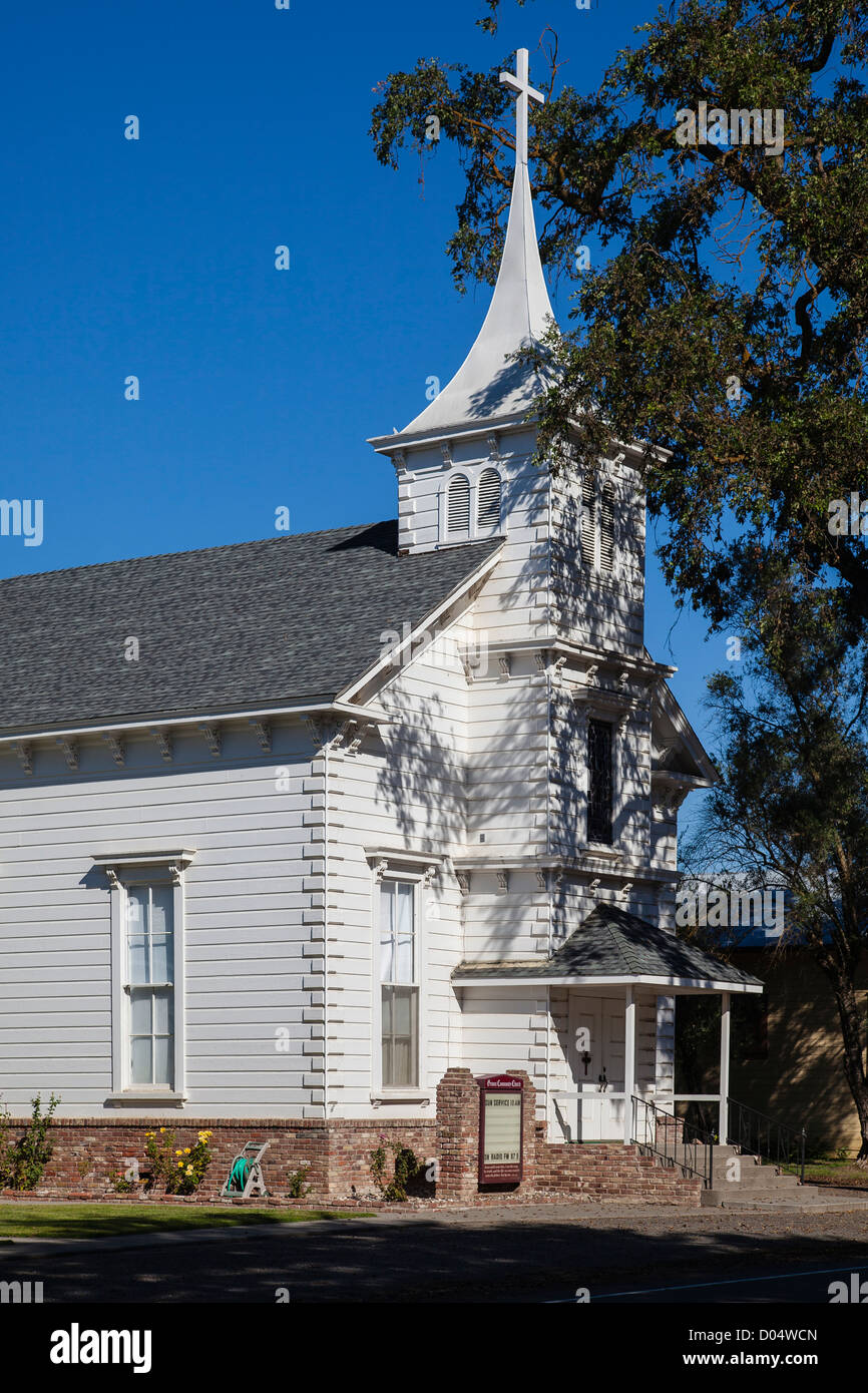 A front view of the outside of the Grimes Community Church in Grimes ...
