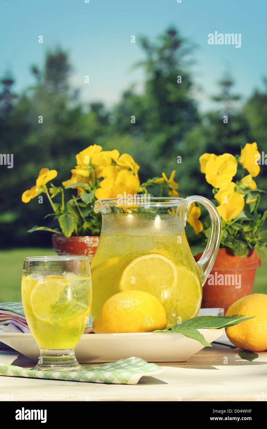 Fresh lemonade on a hot summer day Stock Photo - Alamy