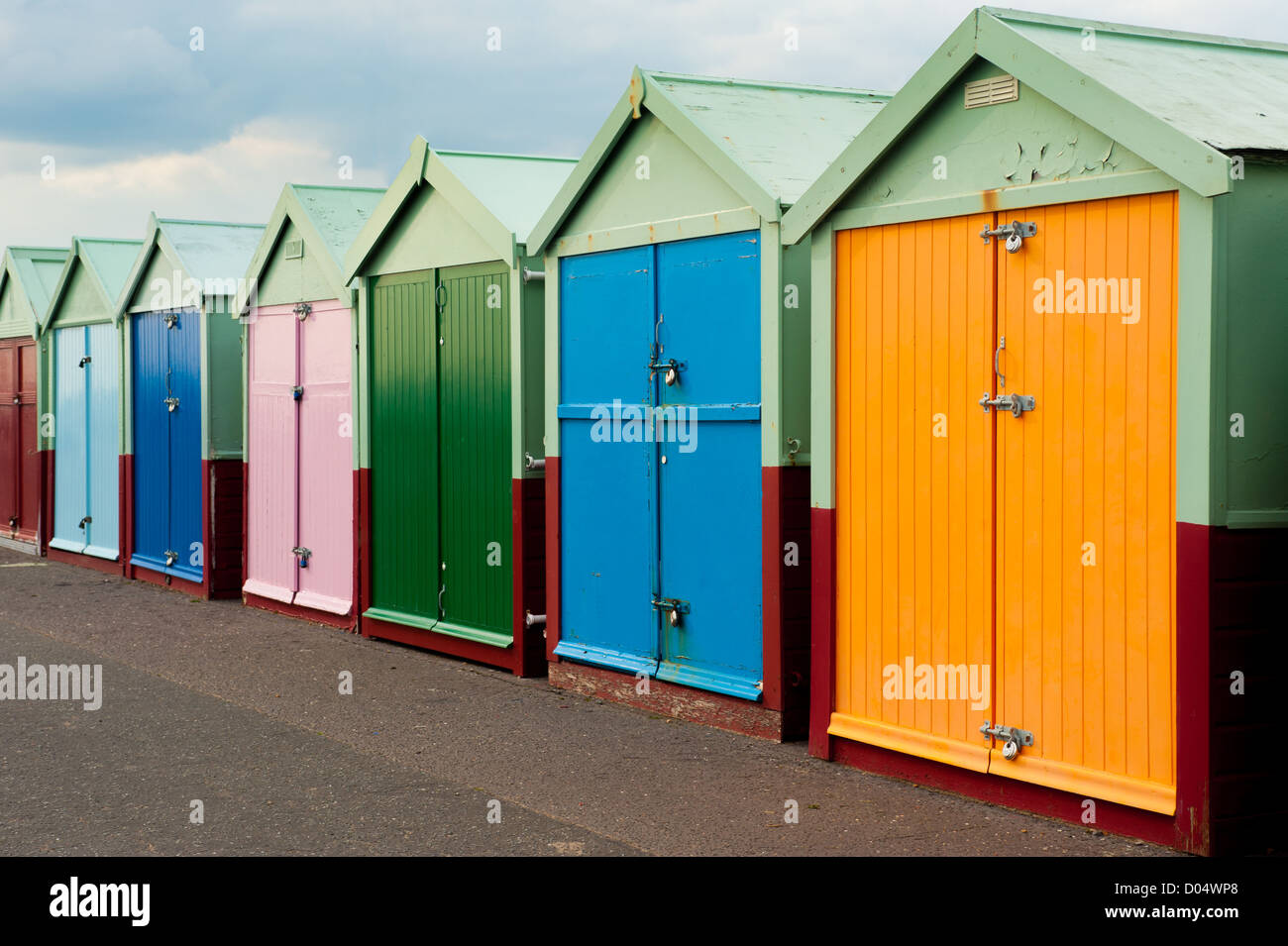 Brighton UK beach huts Stock Photo - Alamy