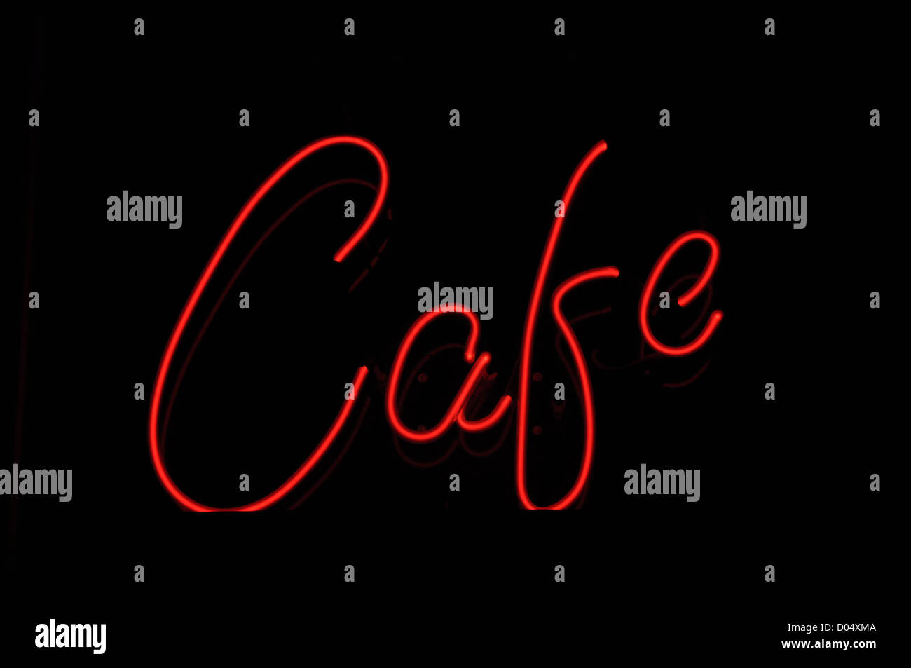Cafe Store Sign in Red with Black Background Stock Photo - Alamy