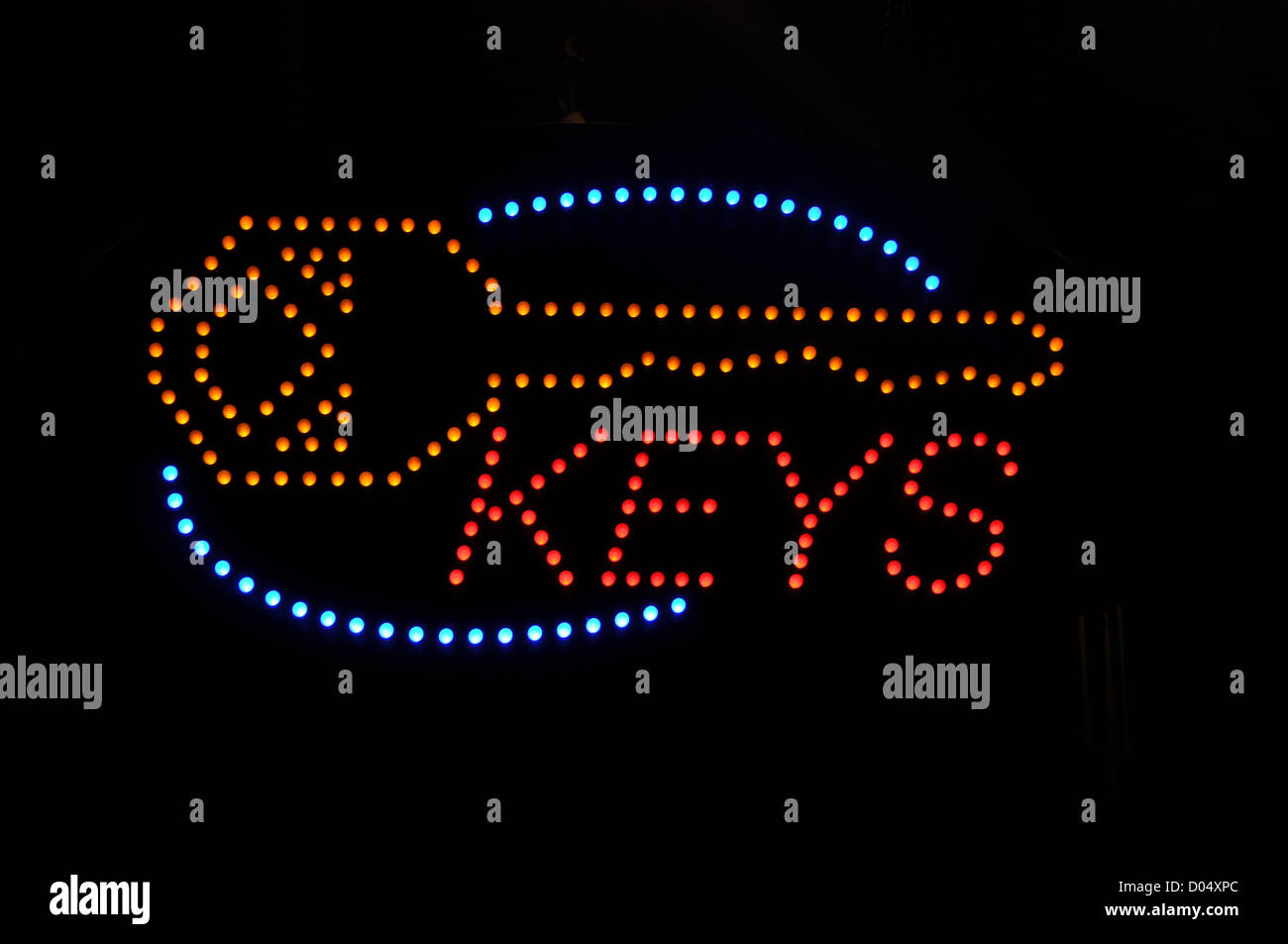 Keys Neon Light Sign Stock Photo - Alamy