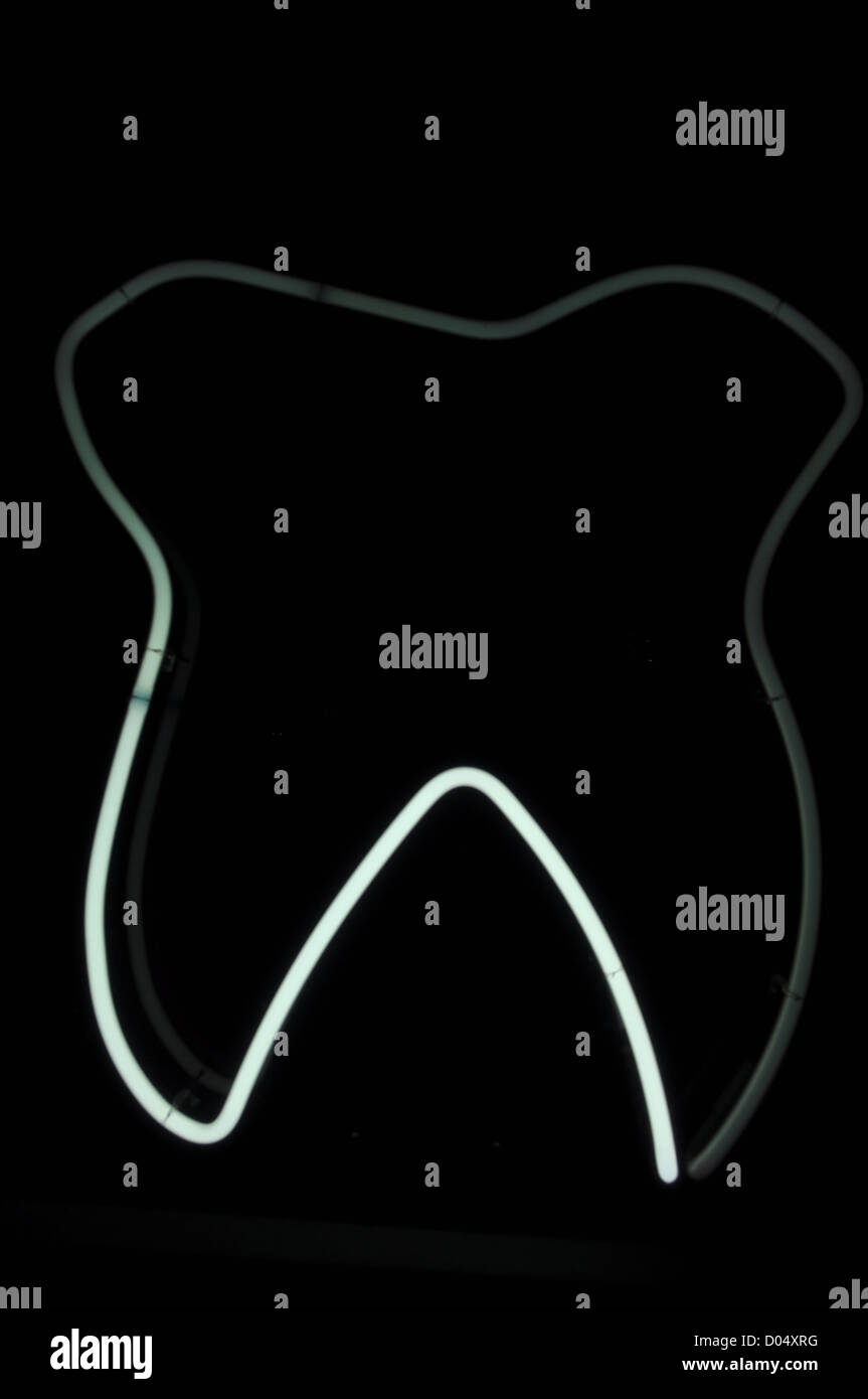 Tooth White Light Neon Sign Stock Photo - Alamy
