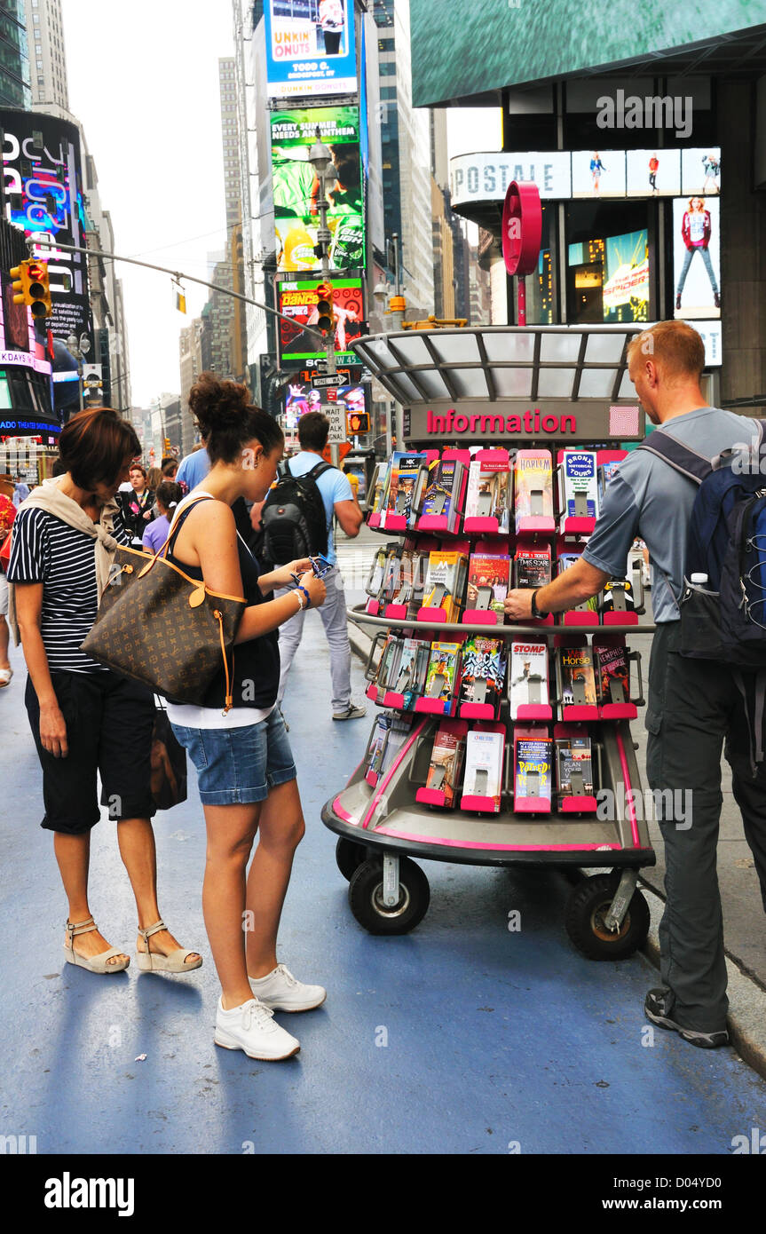 Tourist information stand with booklets, New York, USA Stock Photo - Alamy