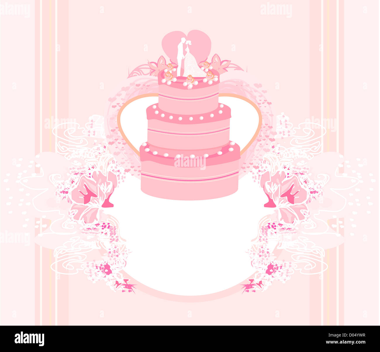 wedding cake card design Stock Photo - Alamy