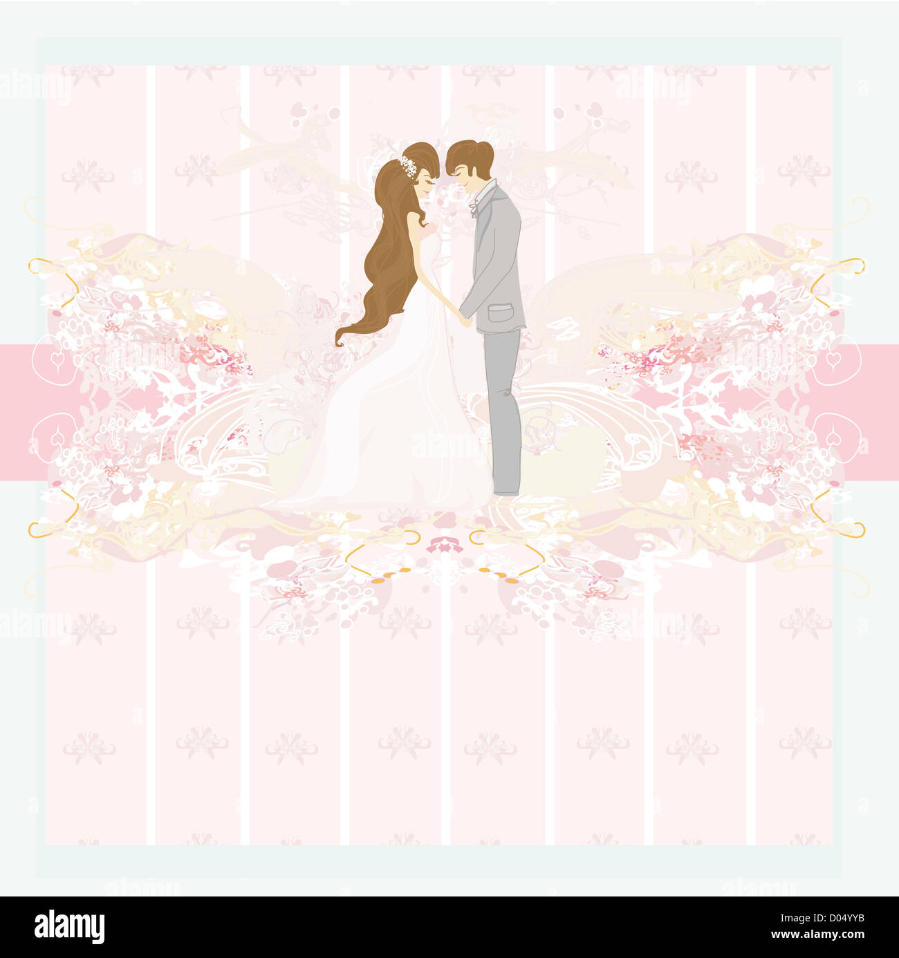elegant wedding invitation with wedding couple Stock Photo - Alamy