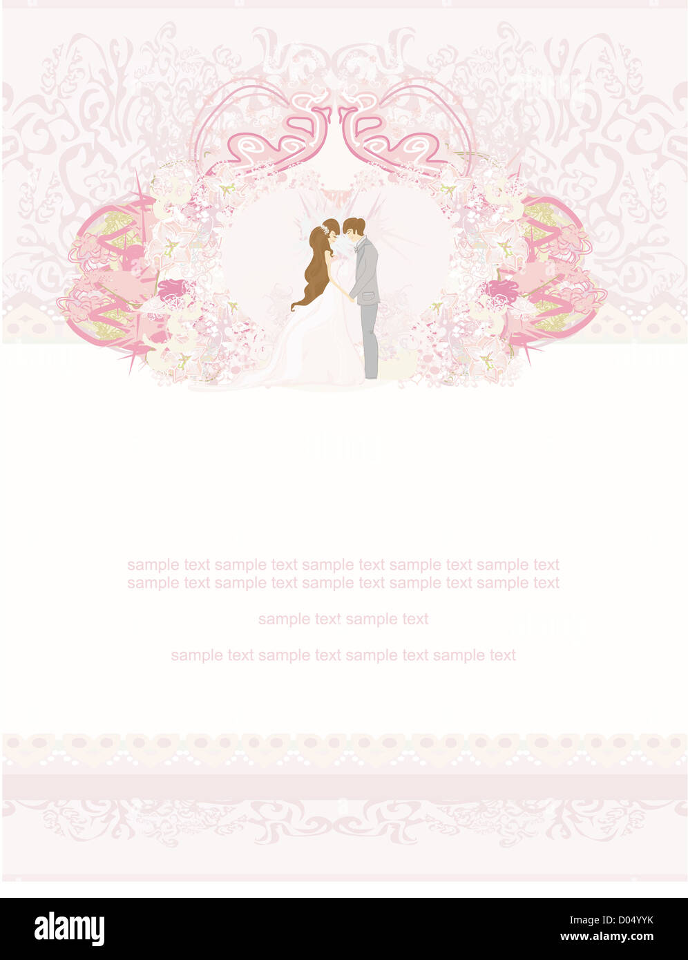 elegant wedding invitation with wedding couple Stock Photo - Alamy