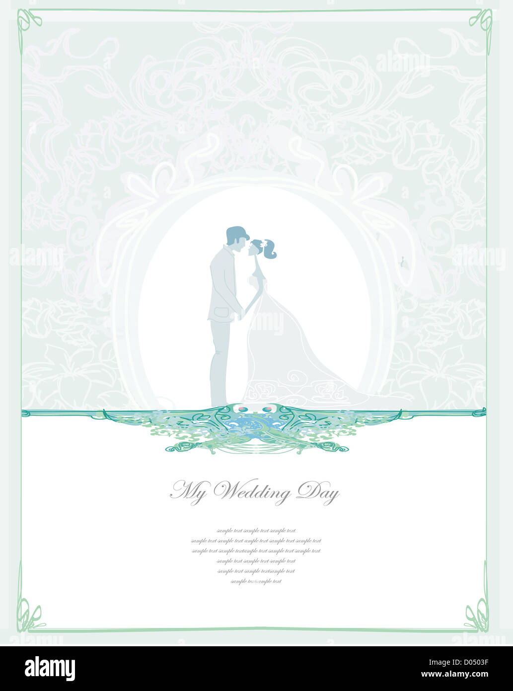 elegant wedding invitation with wedding couple Stock Photo - Alamy