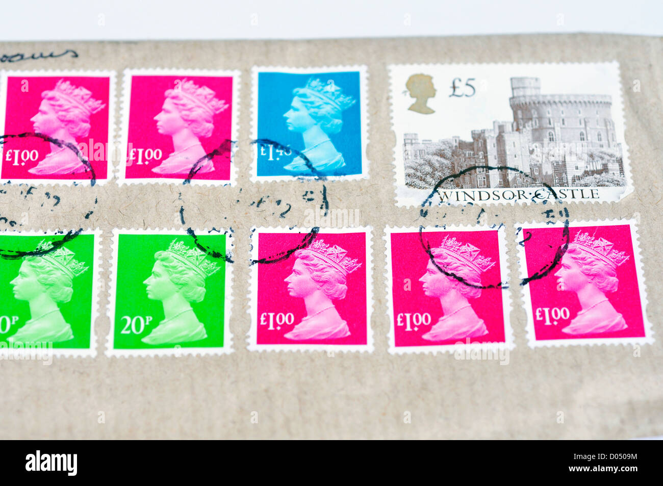 UK postage stamps depicting British Queen Elizabeth II Stock Photo - Alamy