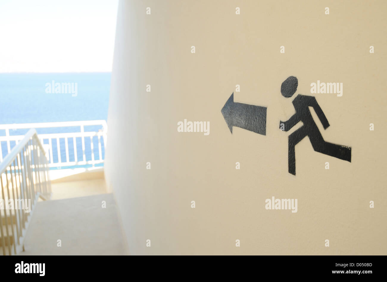 Exit sign stairs hi-res stock photography and images - Alamy