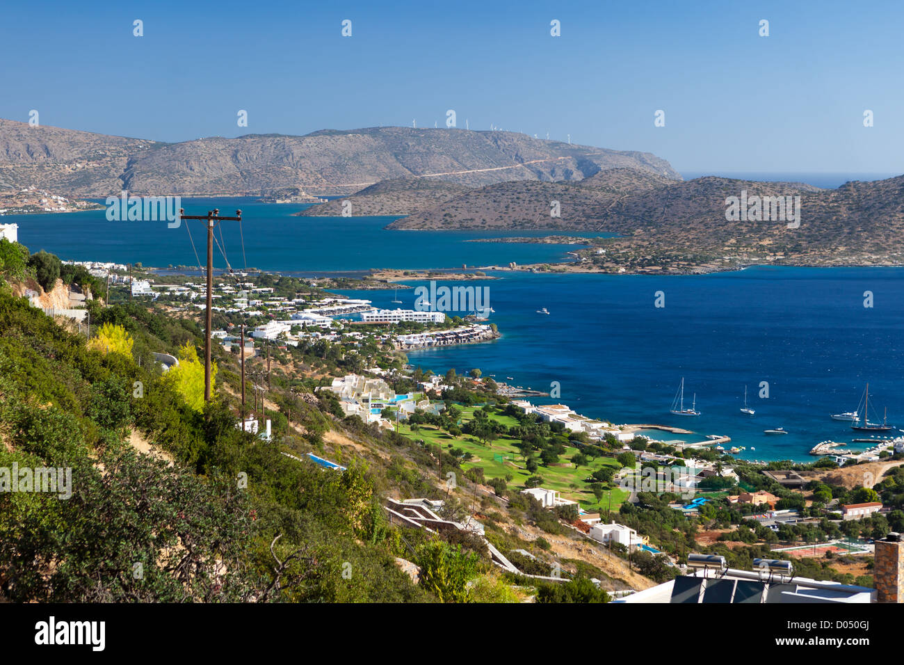 Bay of Elounda in Crete Stock Photo - Alamy