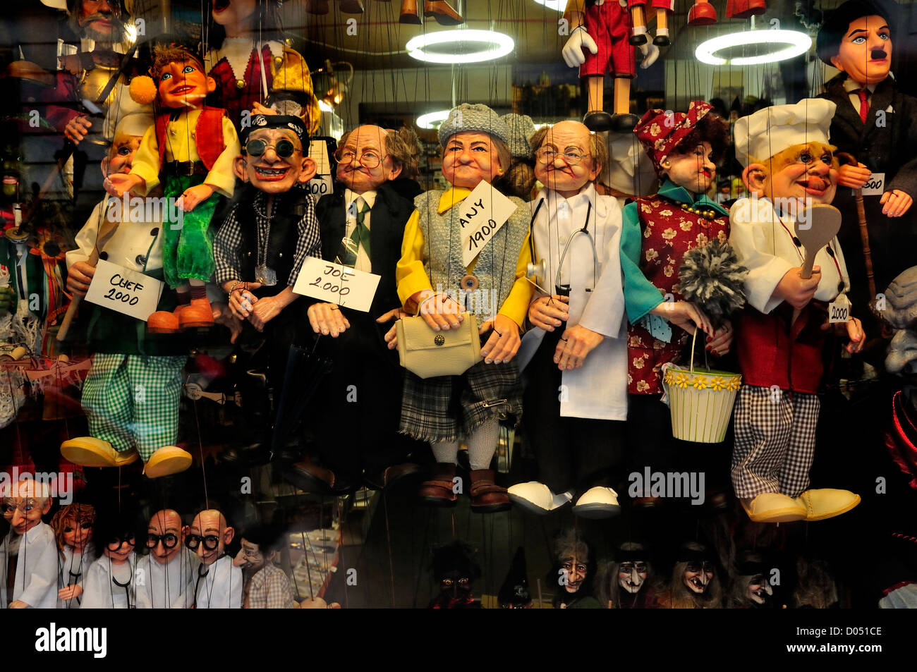 Prague, Czech Republic. Puppets in a shop window Stock Photo - Alamy