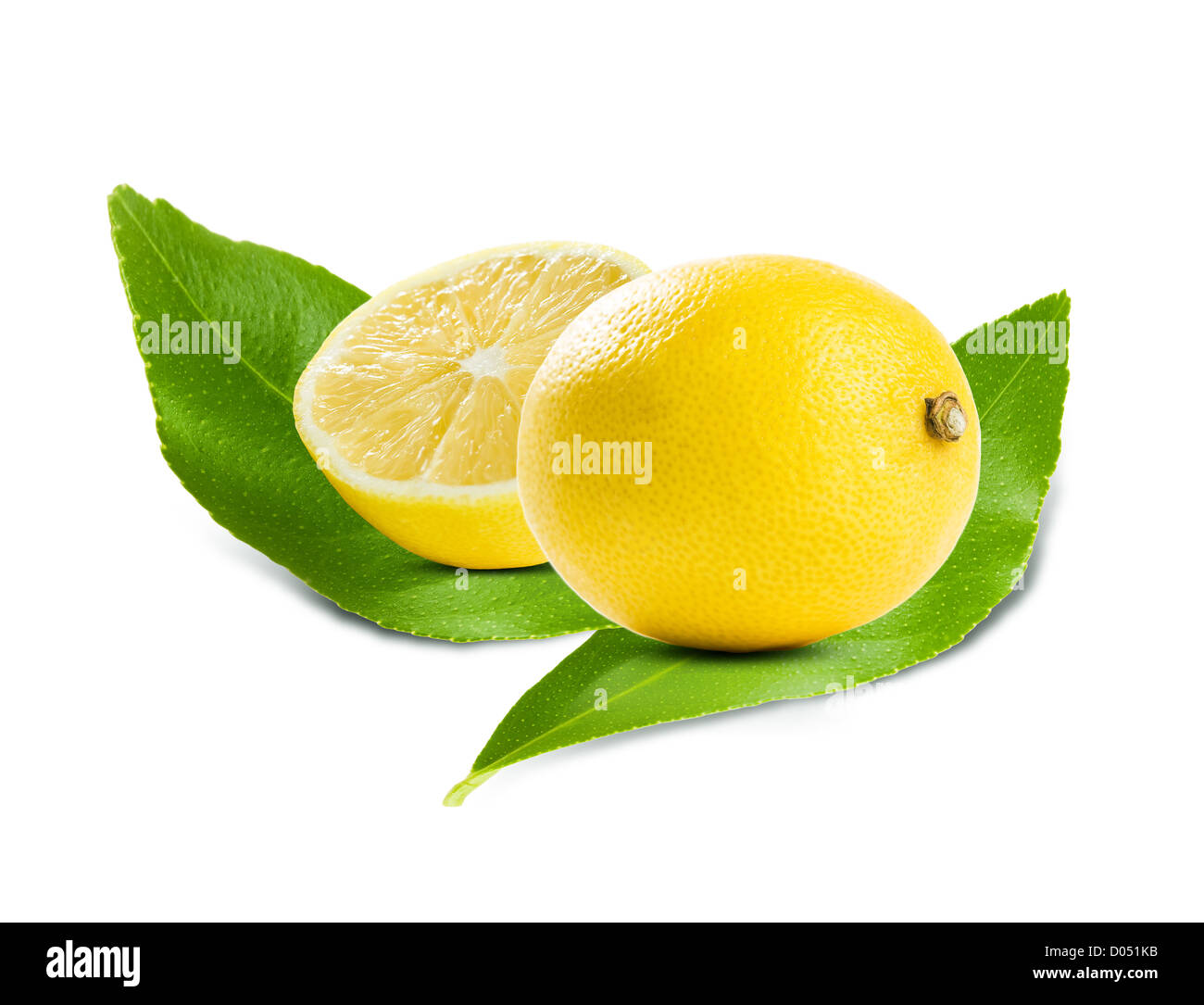 Fresh ripe shiny lemon isolated on white background Stock Photo - Alamy