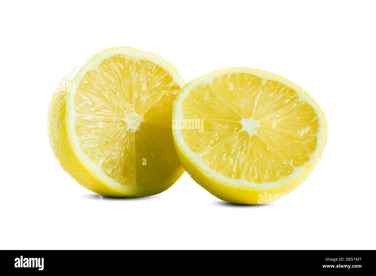 Fresh ripe shiny lemon isolated on white background Stock Photo - Alamy