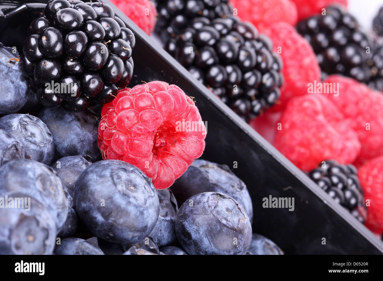 Bog bilberries, raspberry and blackberry, closeup Stock Photo - Alamy