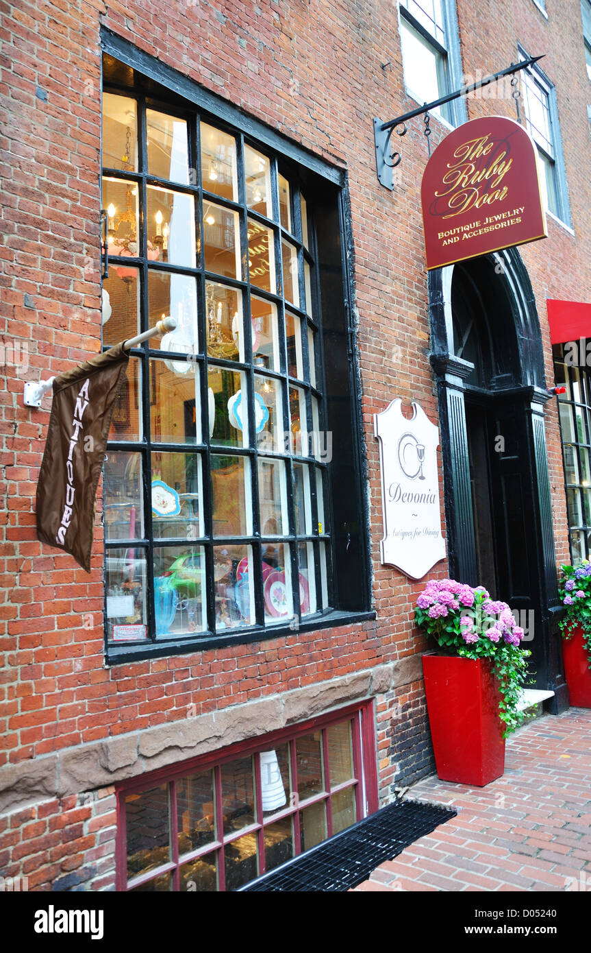 Antiques shops, Beacon Hill, Boston, Massachusetts, USA Stock Photo - Alamy