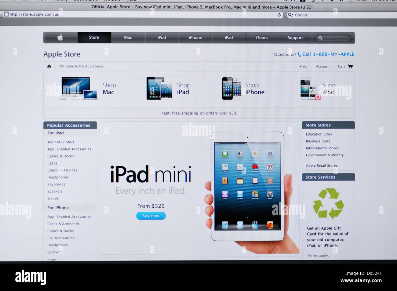 Apple store website - iPad Mini Stock Photo - Alamy