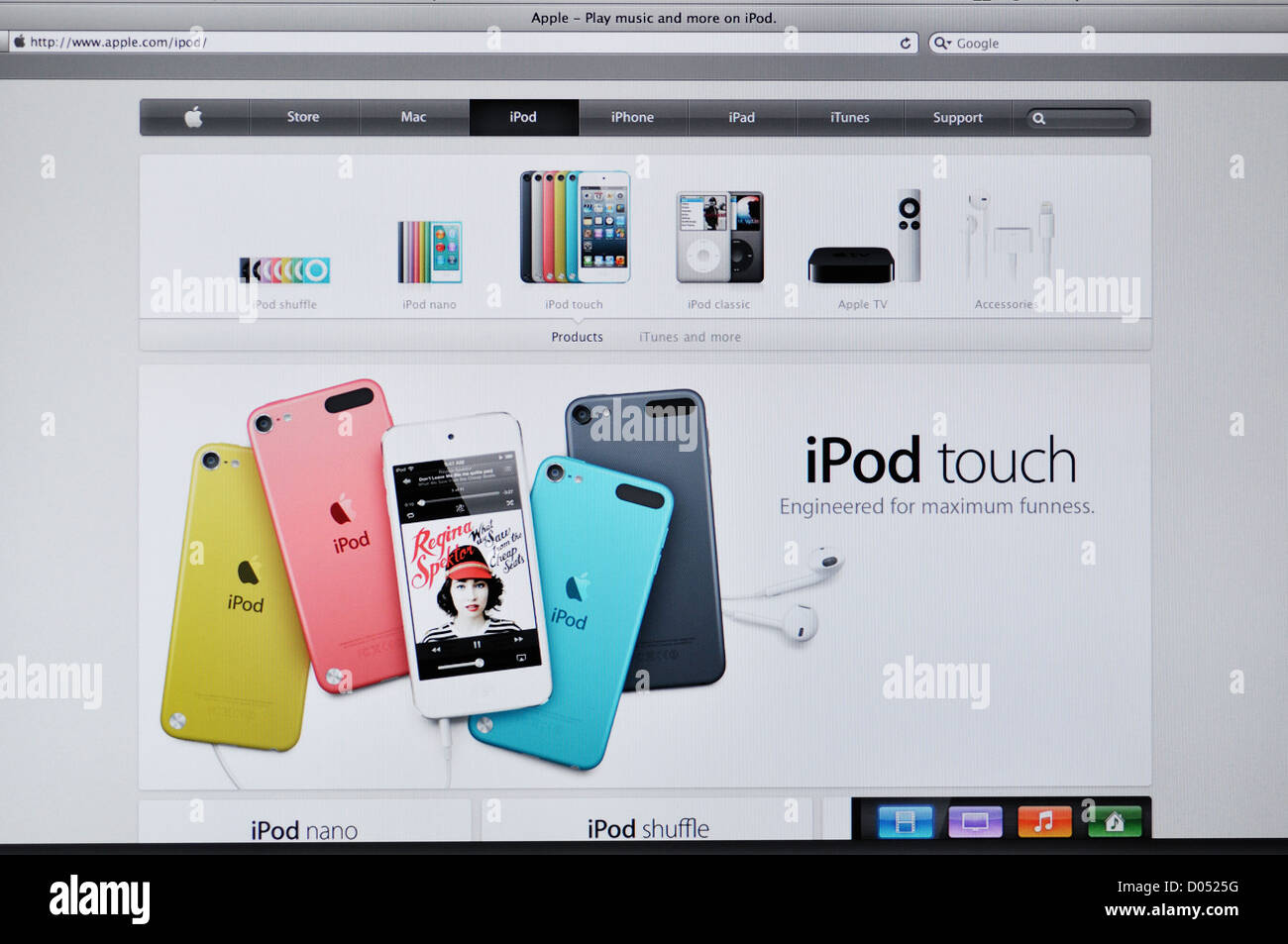 Apple store website - iPod Touch Stock Photo - Alamy