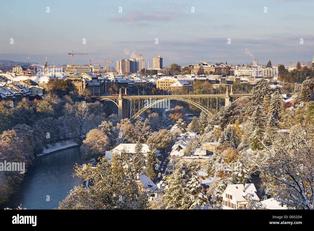 Bern city covered with fresh snow Stock Photo - Alamy