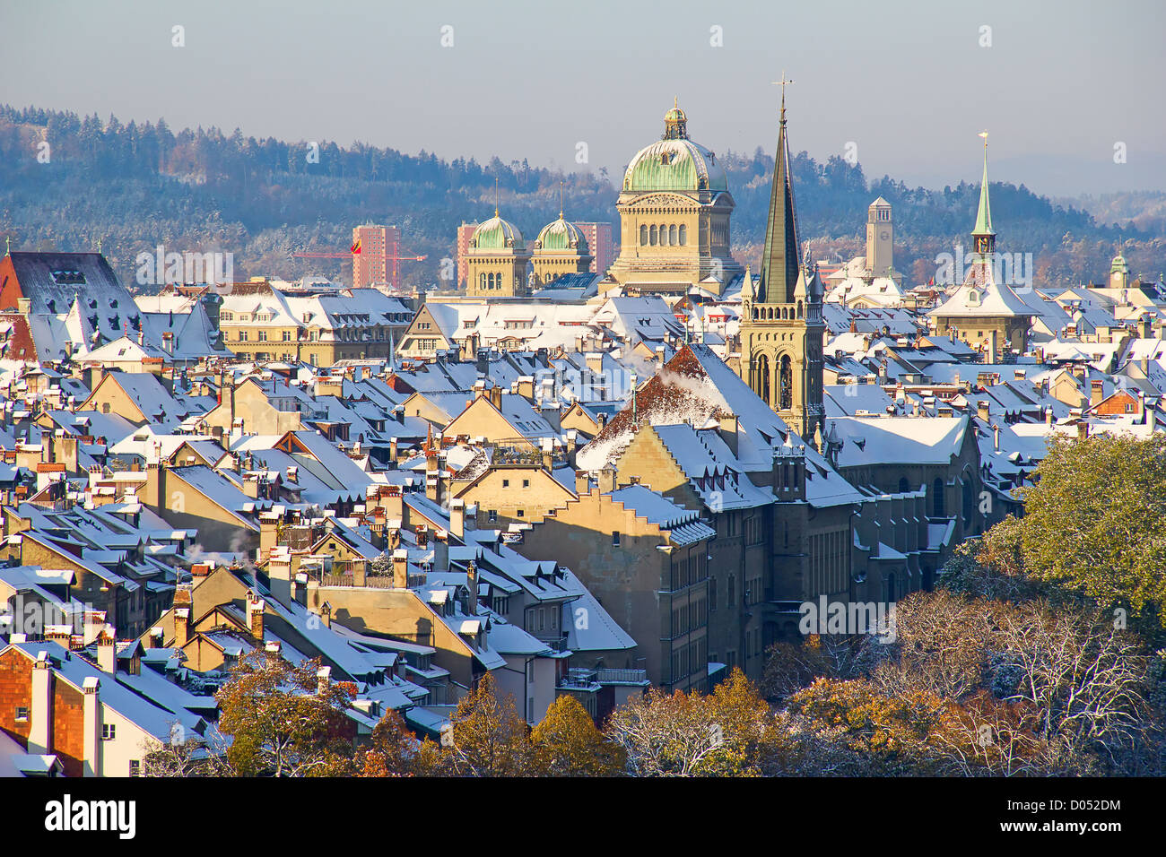 Bern city covered with fresh snow Stock Photo - Alamy