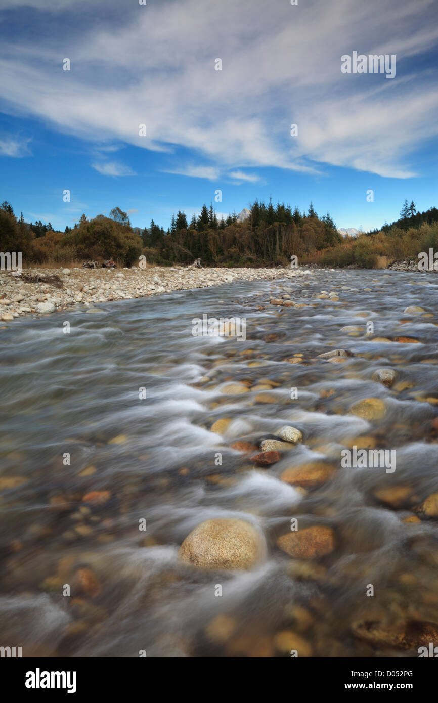 The River Bela near Pribylina in the Tatras Mountains region of ...