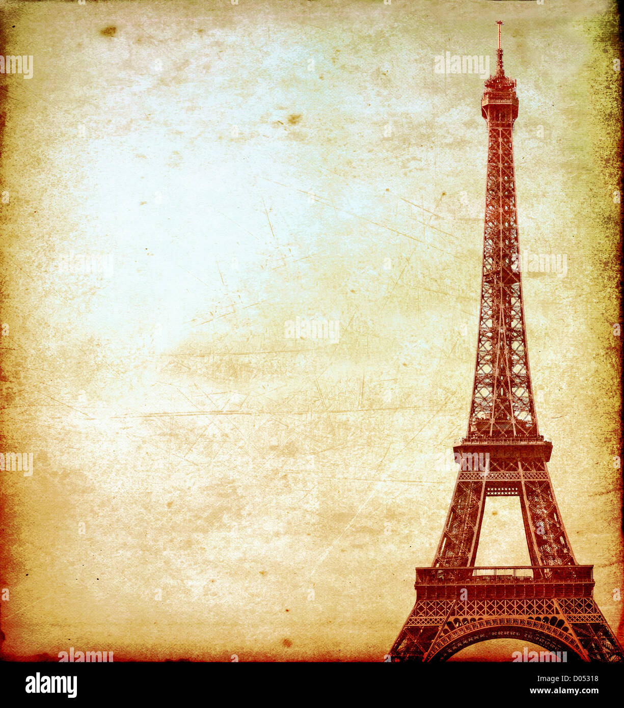 Eiffel tower vintage postcard Stock Photo - Alamy