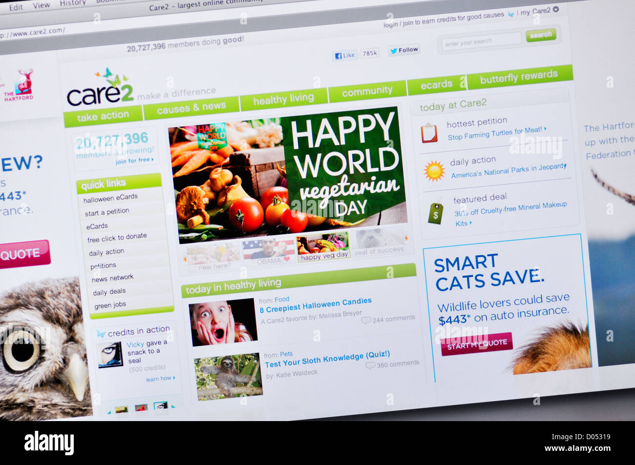Care2 website - online community empowering people to lead a healthy ...