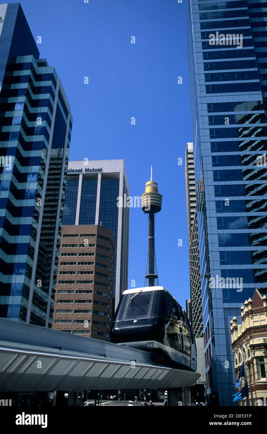 Monorail and city buildings , Sydney, Australia Stock Photo - Alamy