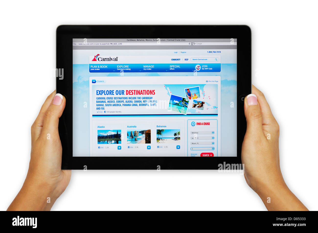 Carnival Cruises website on iPad Stock Photo - Alamy